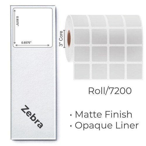 4 Across - XR Slide Labels .9375 x .9375, Matte, 3" Core - RL/7200 ...